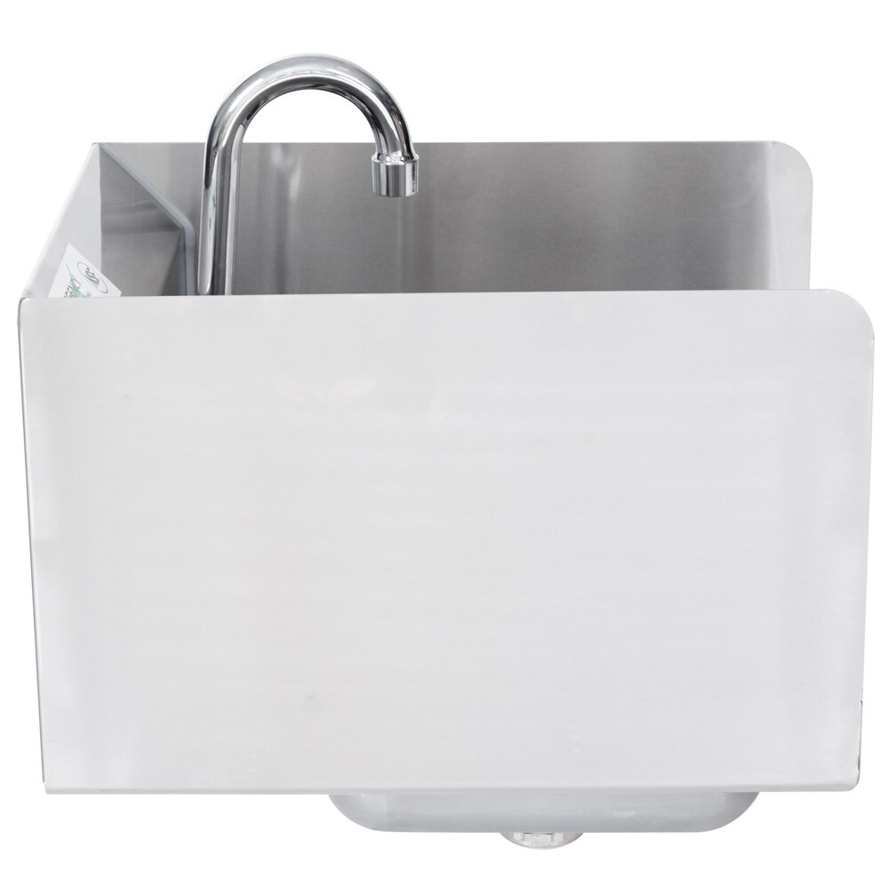 Regency 12" x 16" Wall Mounted Hand Sink with Gooseneck Faucet and Side ...