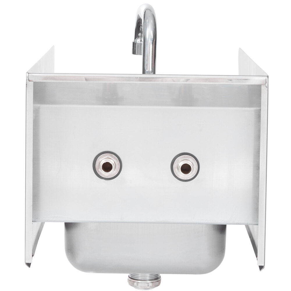 Regency 12" x 16" Wall Mounted Hand Sink with Gooseneck Faucet and Side ...