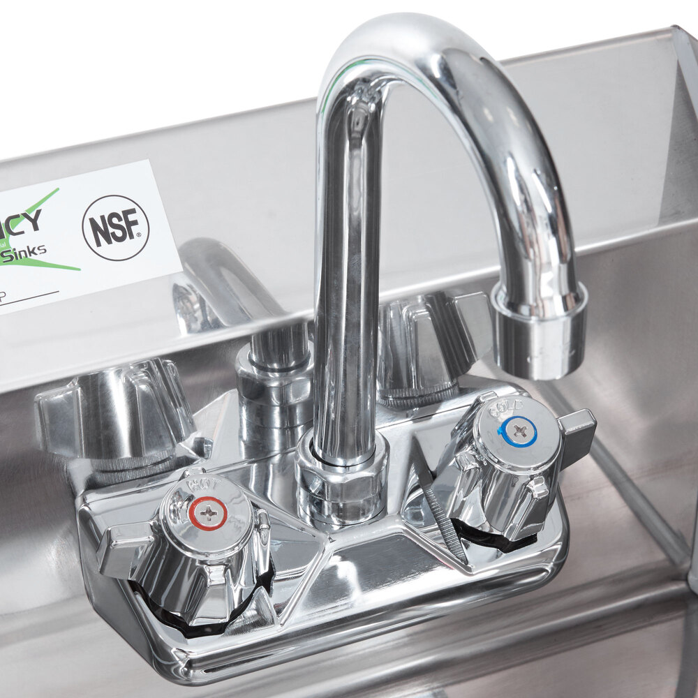 Regency 12" x 16" Wall Mounted Hand Sink with Gooseneck Faucet and Side ...