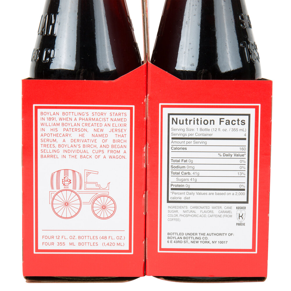 Boylan Bottling Co. 12 oz. Cane Cola 4-Pack - 6/Case
