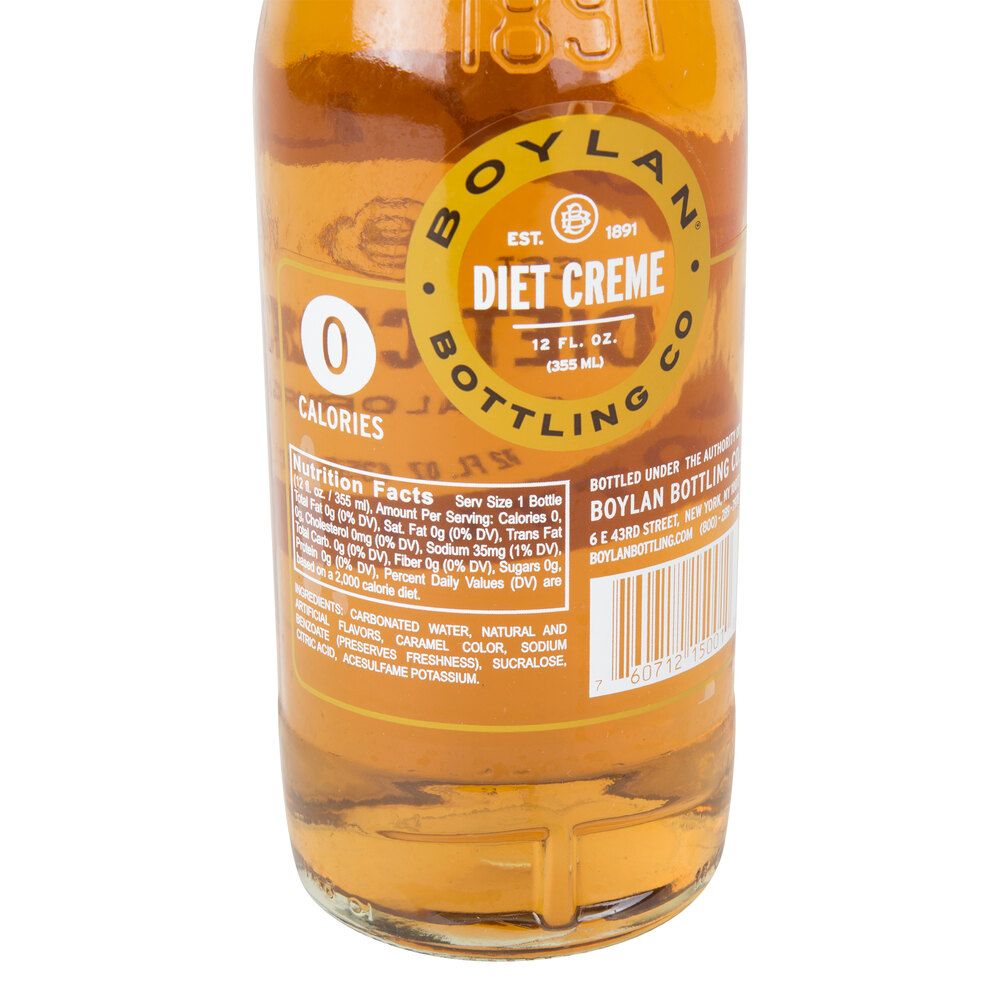 Boylan Bottling Co. 12 oz. Diet Creme Soda - 24/Case