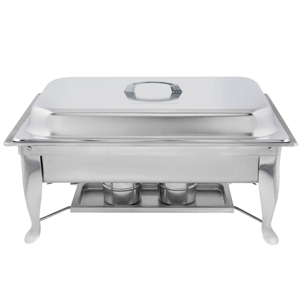 Choice 8 Qt. Folding Chafer with Stainless Steel Cover and Handle