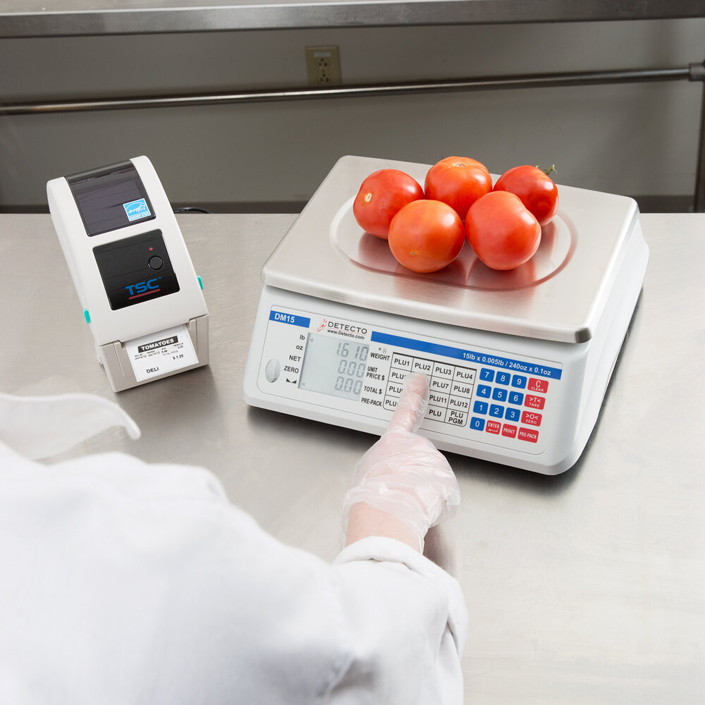 Cardinal Detecto DM15 15 lb. Digital Price Computing Scale with Thermal ...