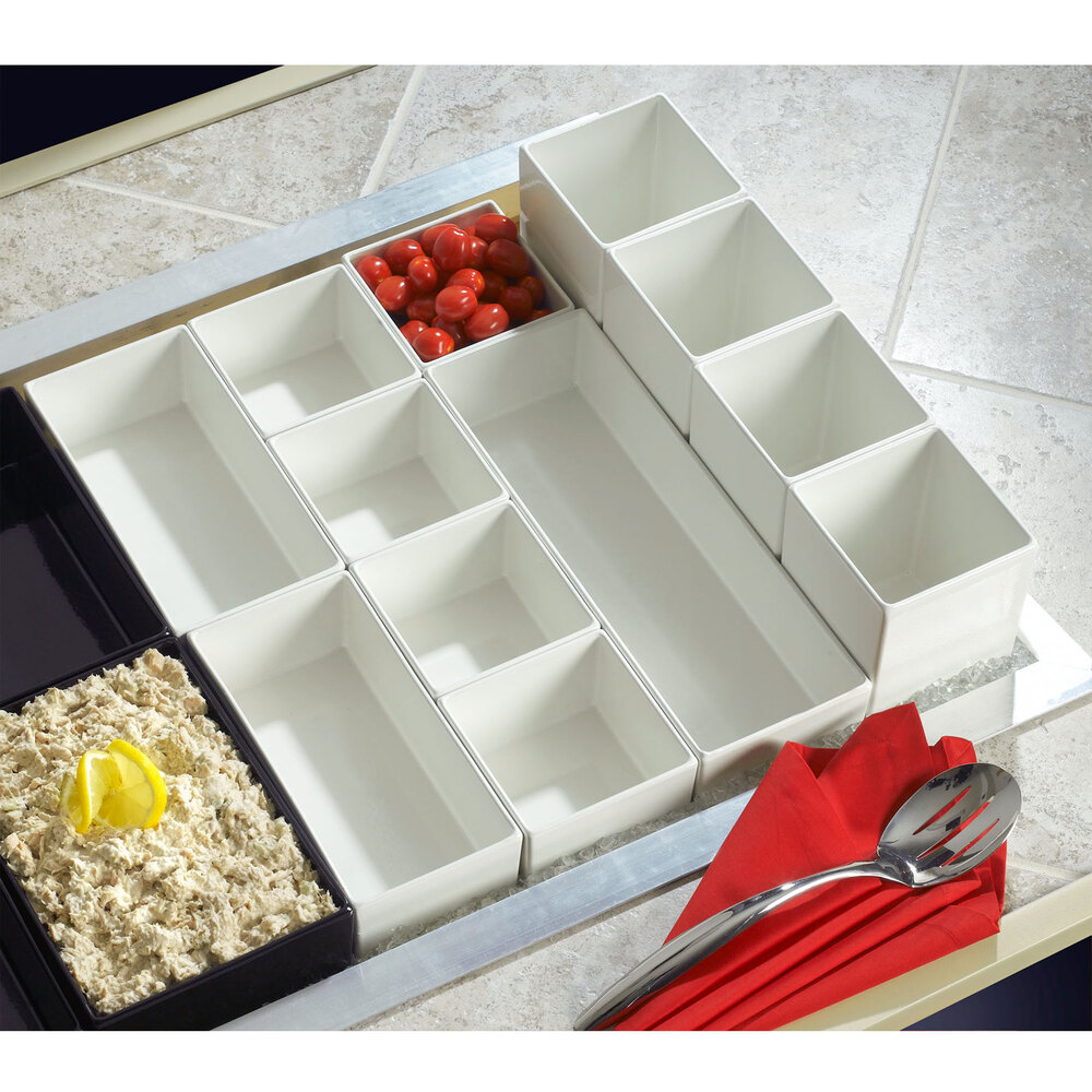 Bon Chef 9515S 56 oz. White Sandstone Finish Cast Aluminum Straight ...