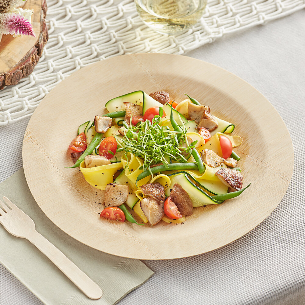 Bamboo by EcoChoice 11" Compostable Round Bamboo Plate - 25/Pack