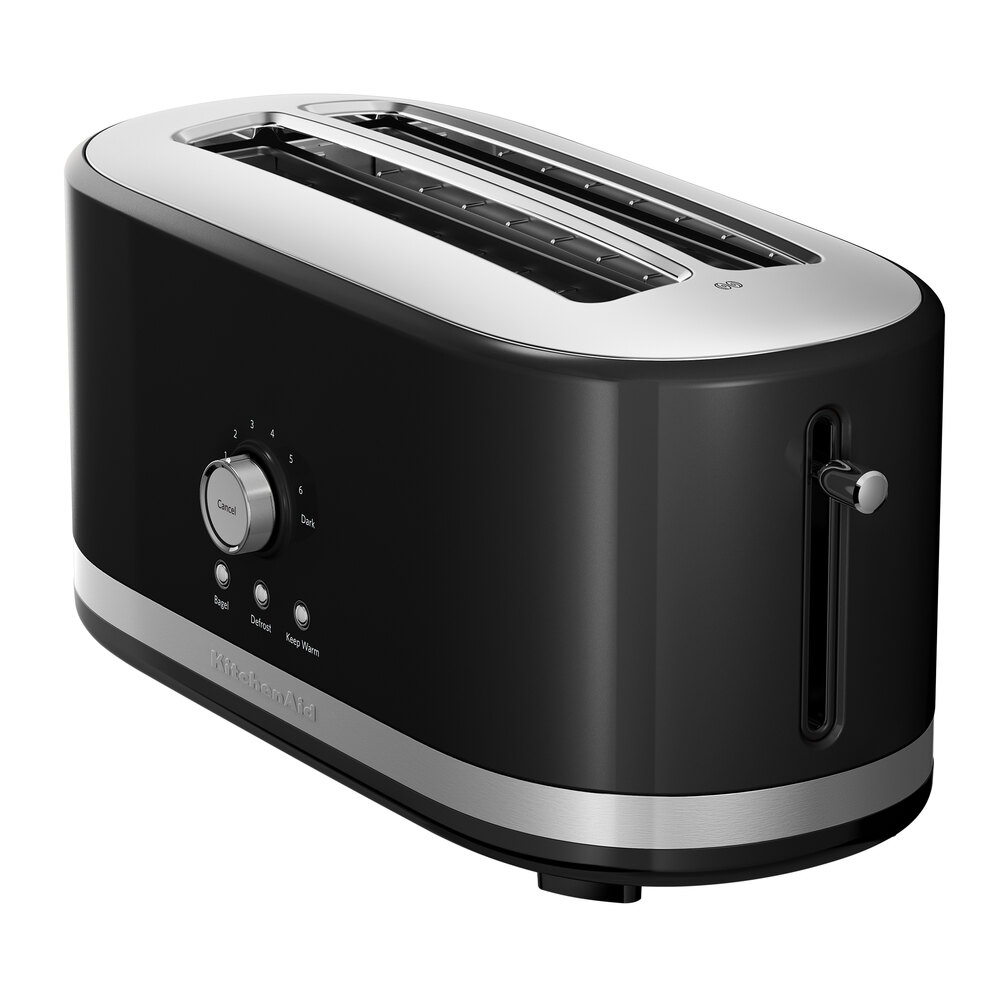 KitchenAid KMT4116OB Onyx Black 4 Slice Long Slot Toaster with High ...