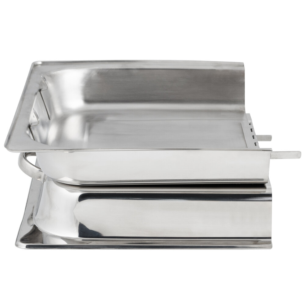 Choice 8 Qt. Full Size Folding Chafer Kit with Stainless Steel Hinged Cover