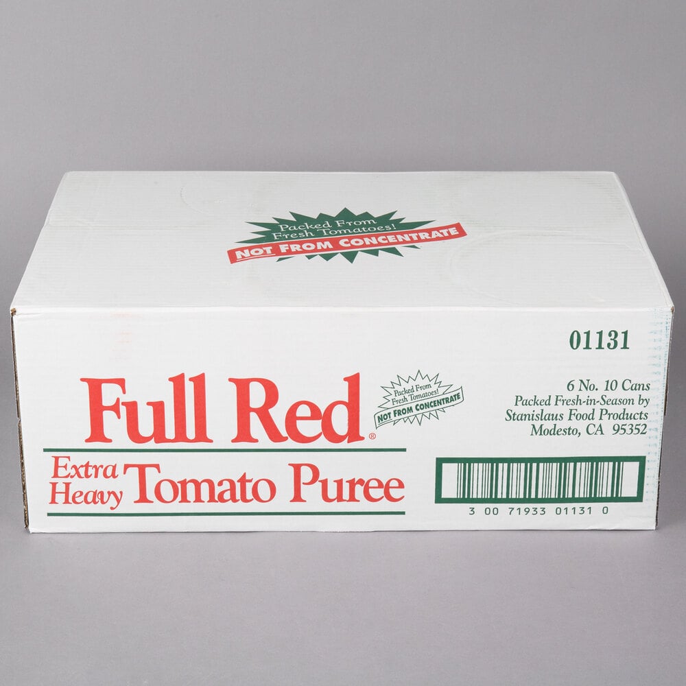 Stanislaus #10 Can Full Red Extra Heavy Tomato Puree - 6/Case