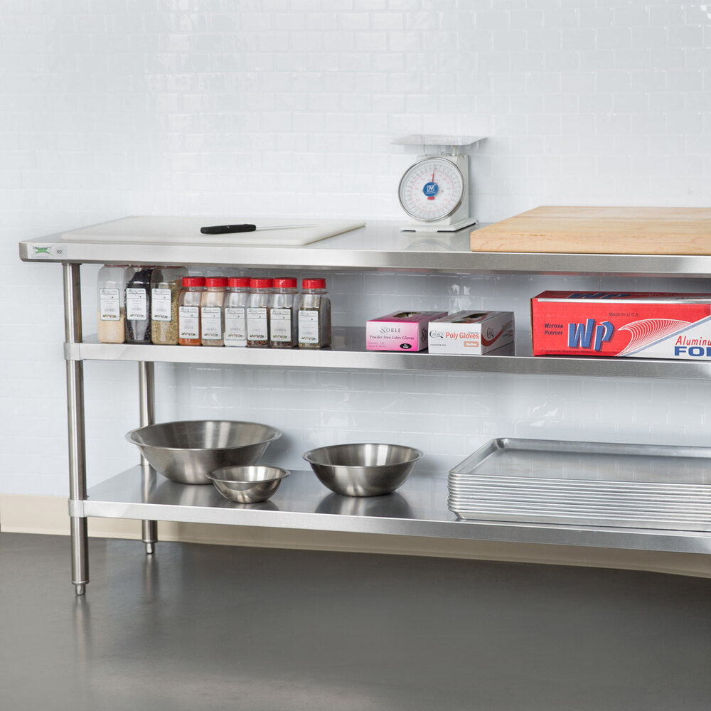 Regency Adjustable Stainless Steel Work Table Undershelf for 18" x 96 ...