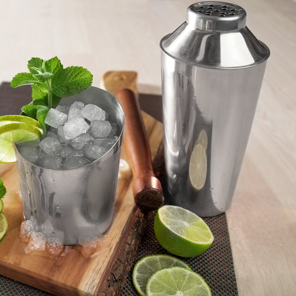 Choice 28 oz. Stainless Steel 3-Piece Bar Shaker