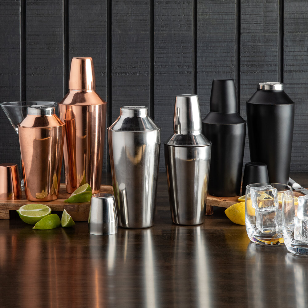 Choice 28 oz. Stainless Steel 3-Piece Bar Shaker