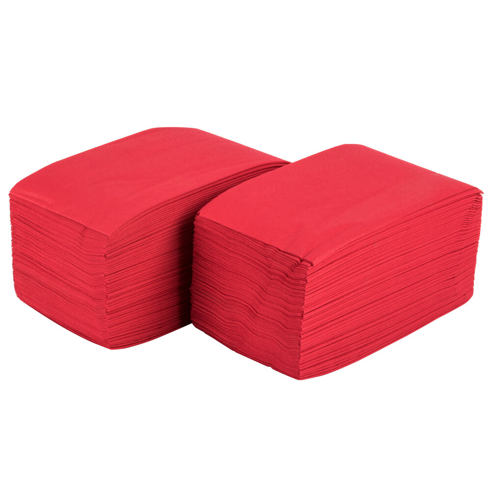 Red Paper Dinner Napkins, 2-Ply, 15" x 17" - Hoffmaster 180511 - 1000/Case