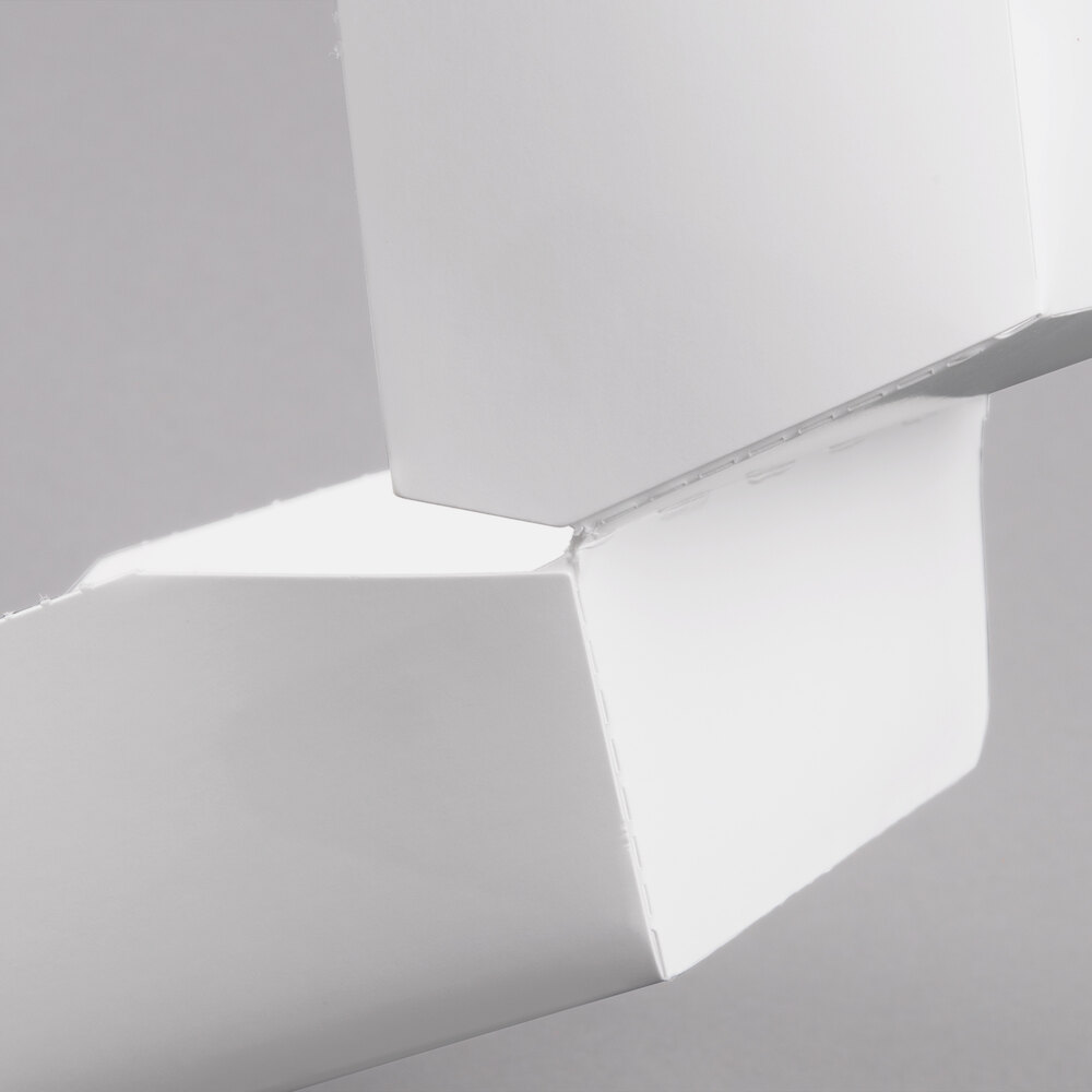 Microwavable Hinged White Paper Take Out Container 4" x 4" x 3" - 100/Pack