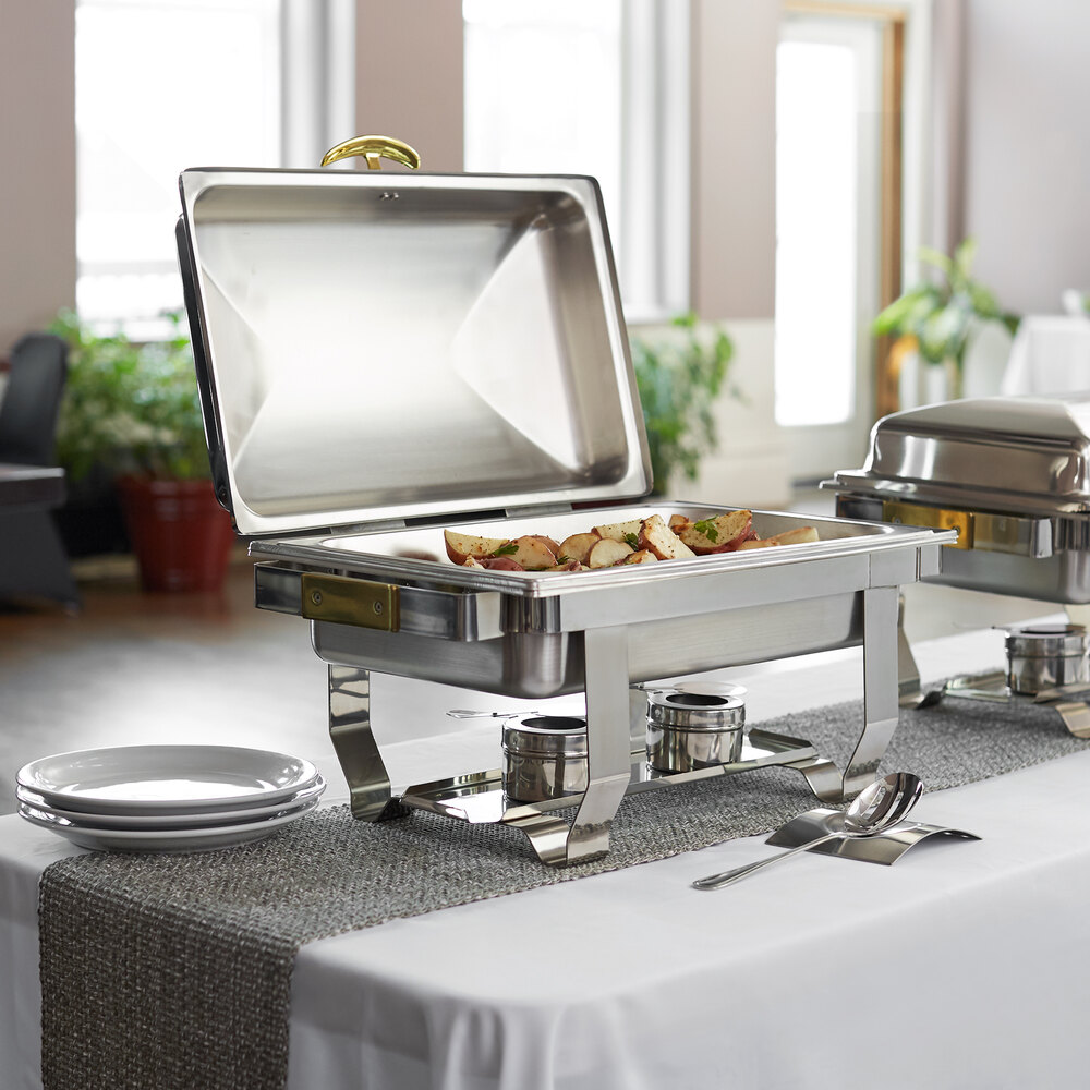 9 Qt. Chafing Dish | 9 Quart Full Size Chafing Dish With Gold Accent