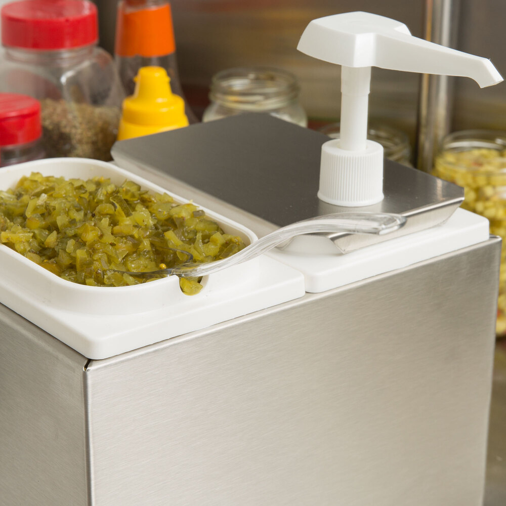 Carlisle 38502 5 Qt. Condiment Dispenser Rail with 2 Standard Pumps