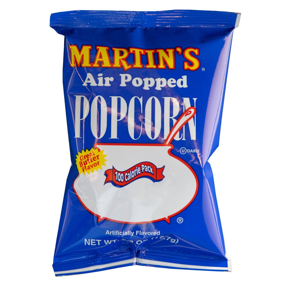 Martin's 0.63 oz. Bag Air Popped Butter Flavored Popcorn - 30/Case