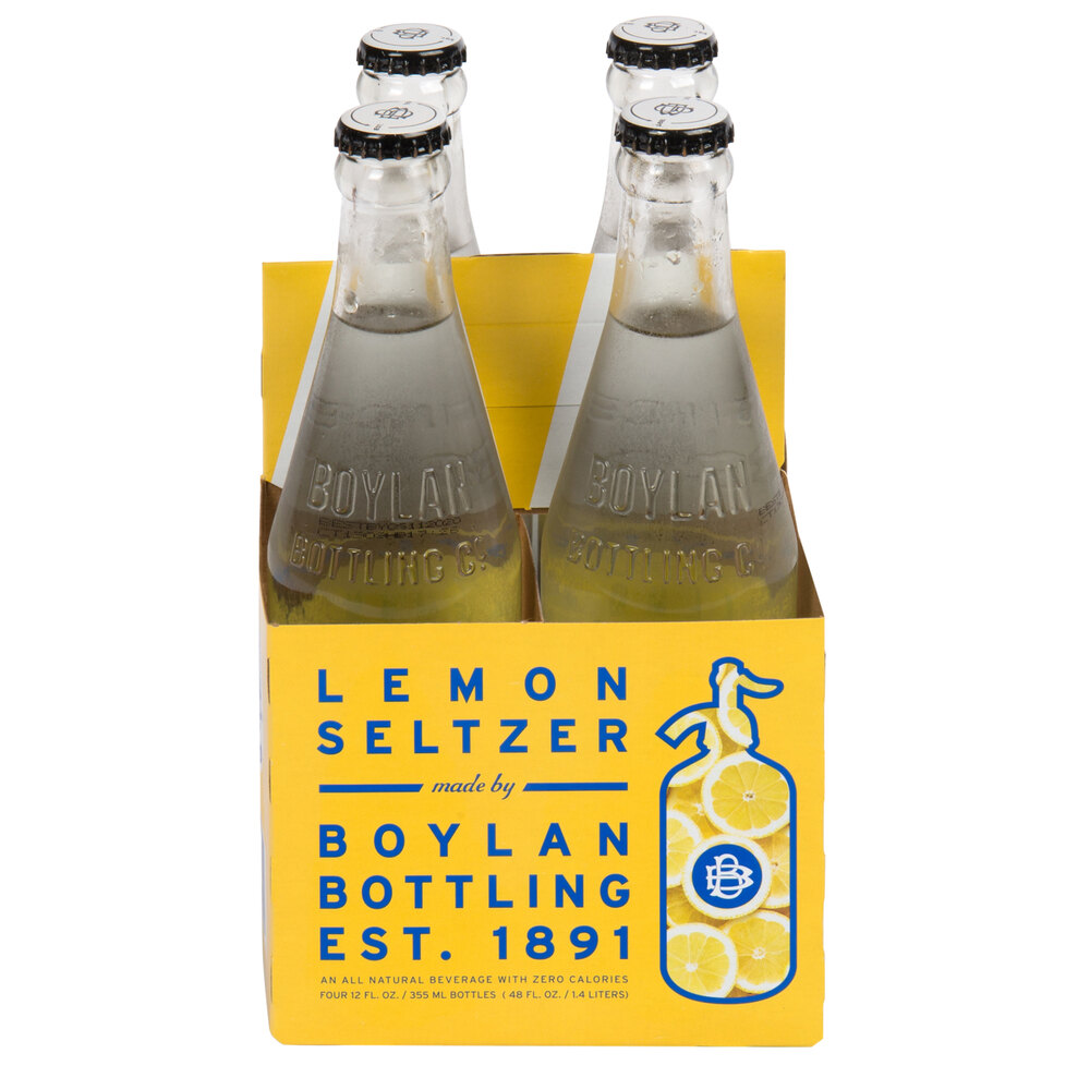 Boylan Bottling Co. 12 fl. oz. Lemon Seltzer 4-Pack - 6/Case