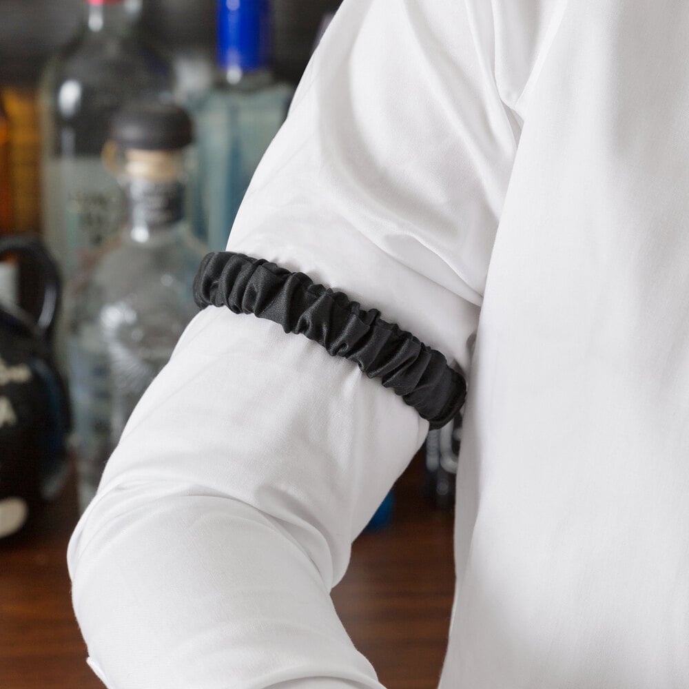 Henry Segal Men's Black Shirred Poly-Satin Arm Band