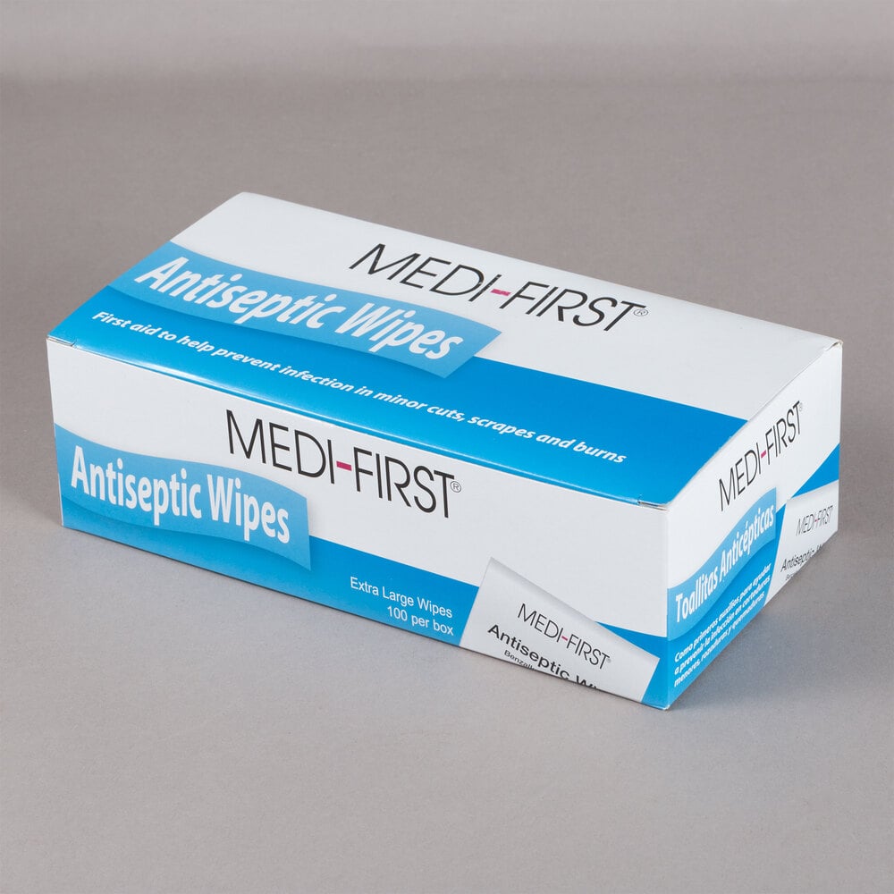 Medi-First 21433 Extra Large Antiseptic Wipes - 100/Box
