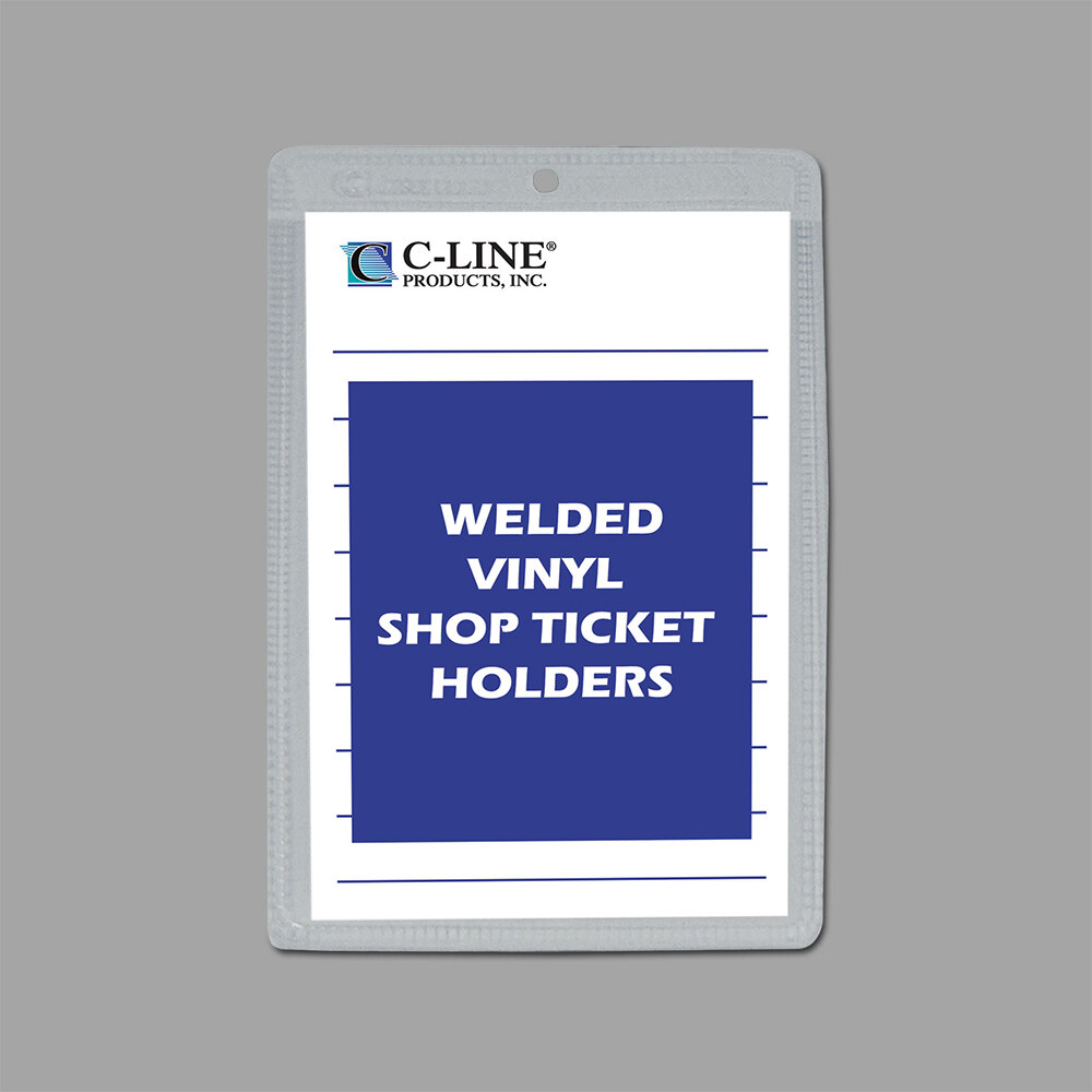 C-Line 80058 5" x 8" Double Sided Clear Vinyl Shop Ticket Holder with ...