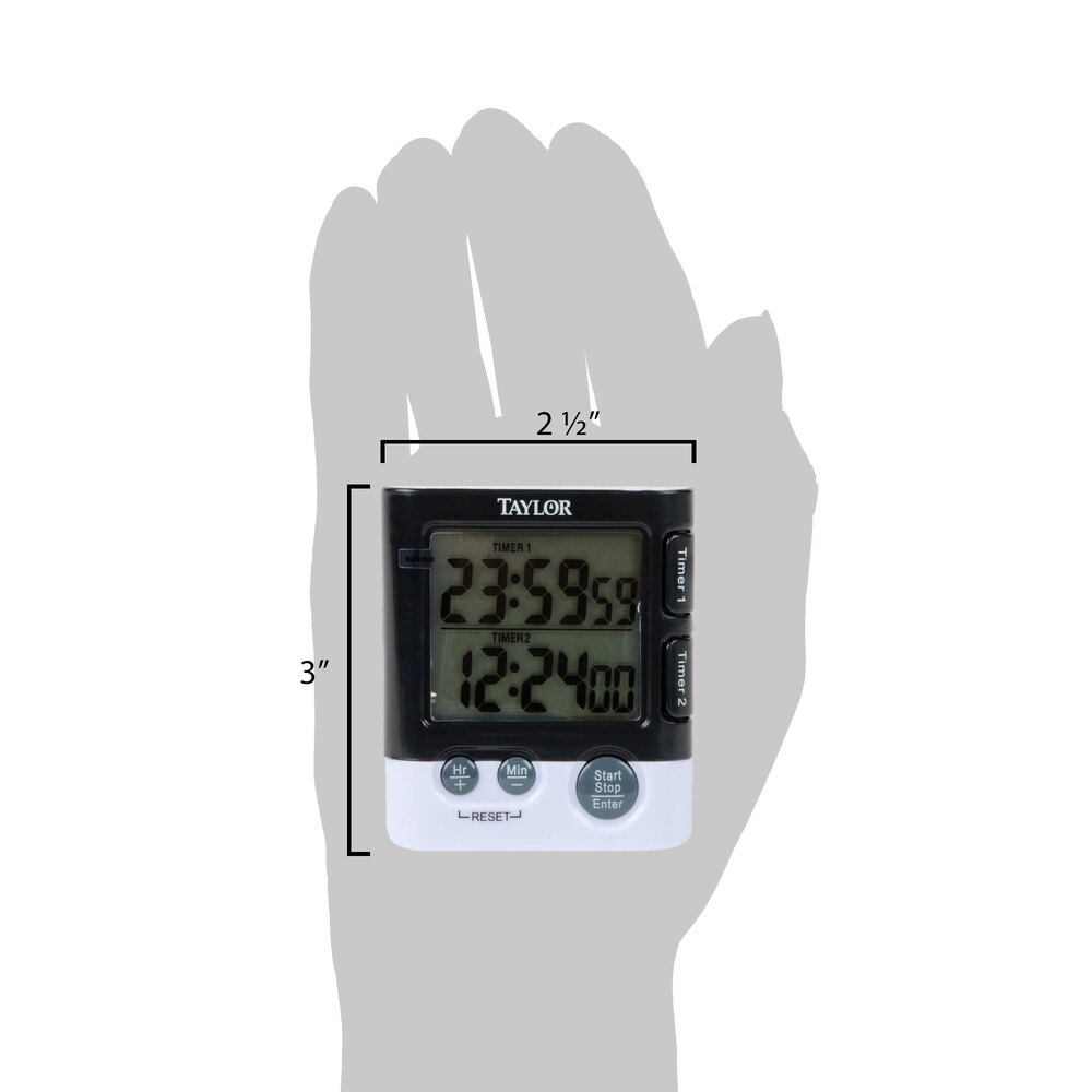 Taylor 5828 Digital Dual Event 24 Hour Kitchen Timer with Clock and Date