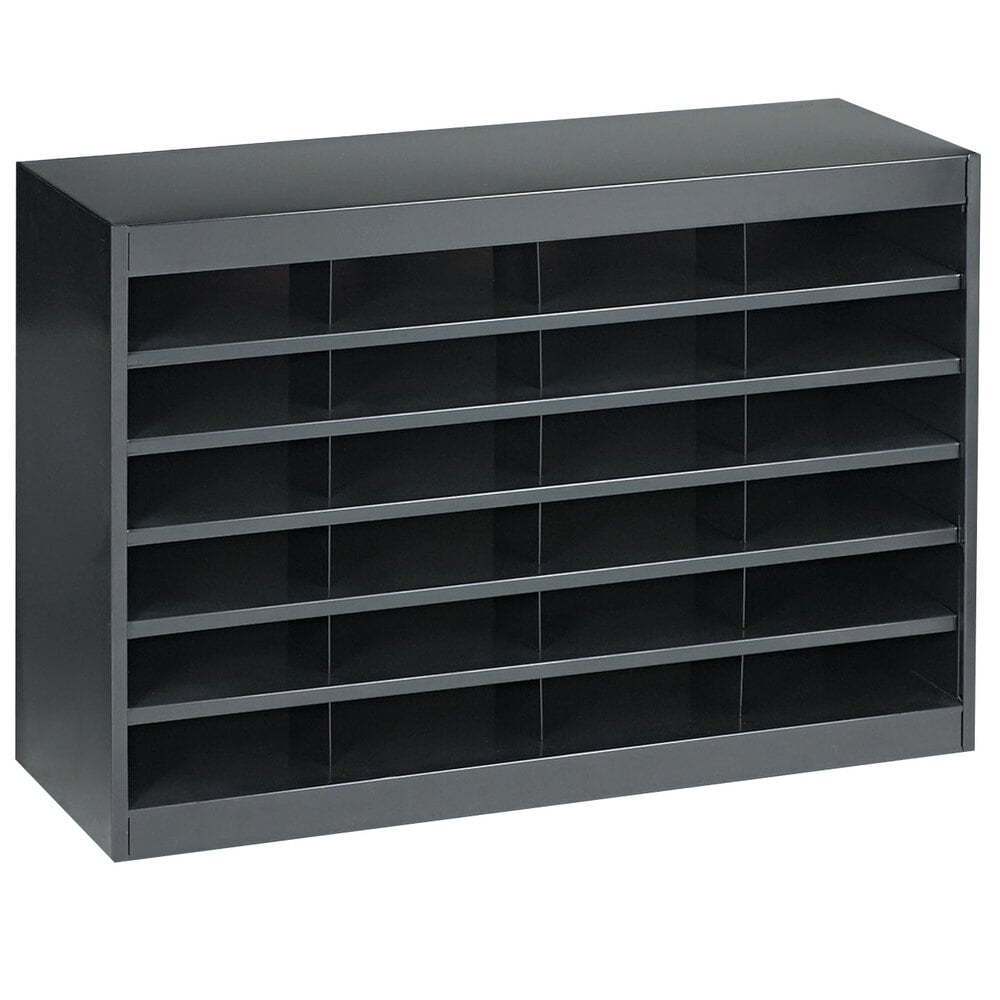 Safco 9211BLR Black 24 Section Steel Mail Sorter 37 1 2 X 12 3 4 X 25 3 4 safco-9211blr-black-24-section-steel-mail-sorter-37-1-2-x-12-3-4-x-25-3-4