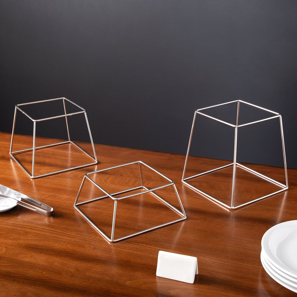 Choice Square Stainless Steel Metal 3-Piece Display Stand Set