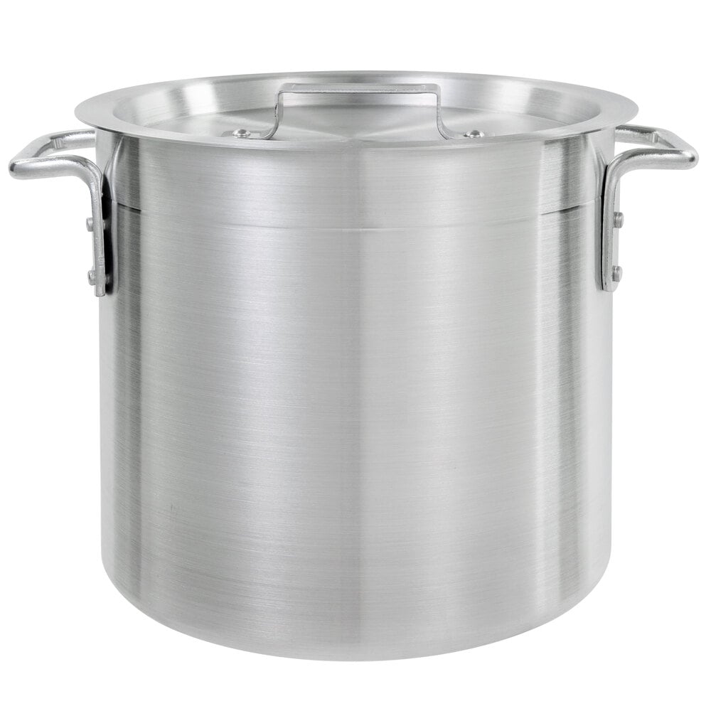 Choice 12 Qt. Standard Weight Aluminum Stock Pot with Cover
