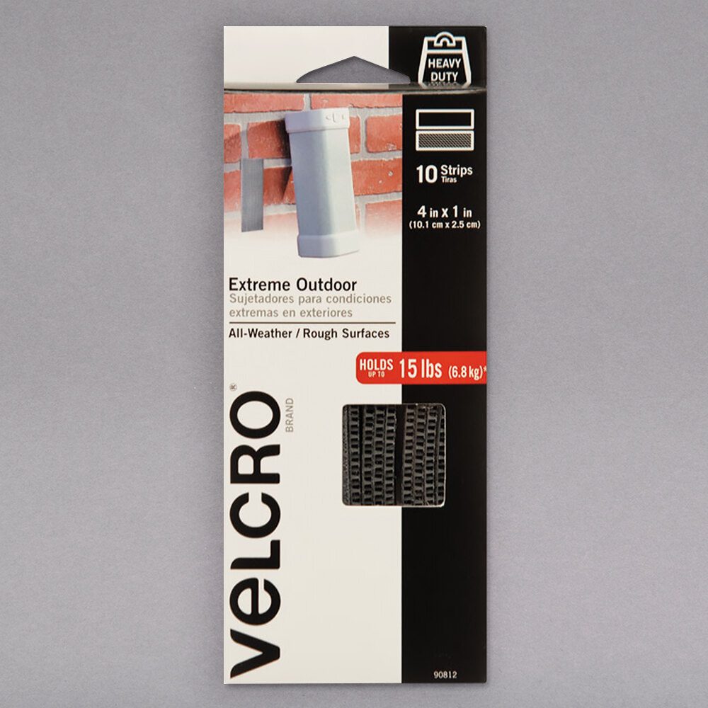 Velcro® 90812 Extreme 4" x 1" Hook and Loop Titanium Fasteners - 10/Pack