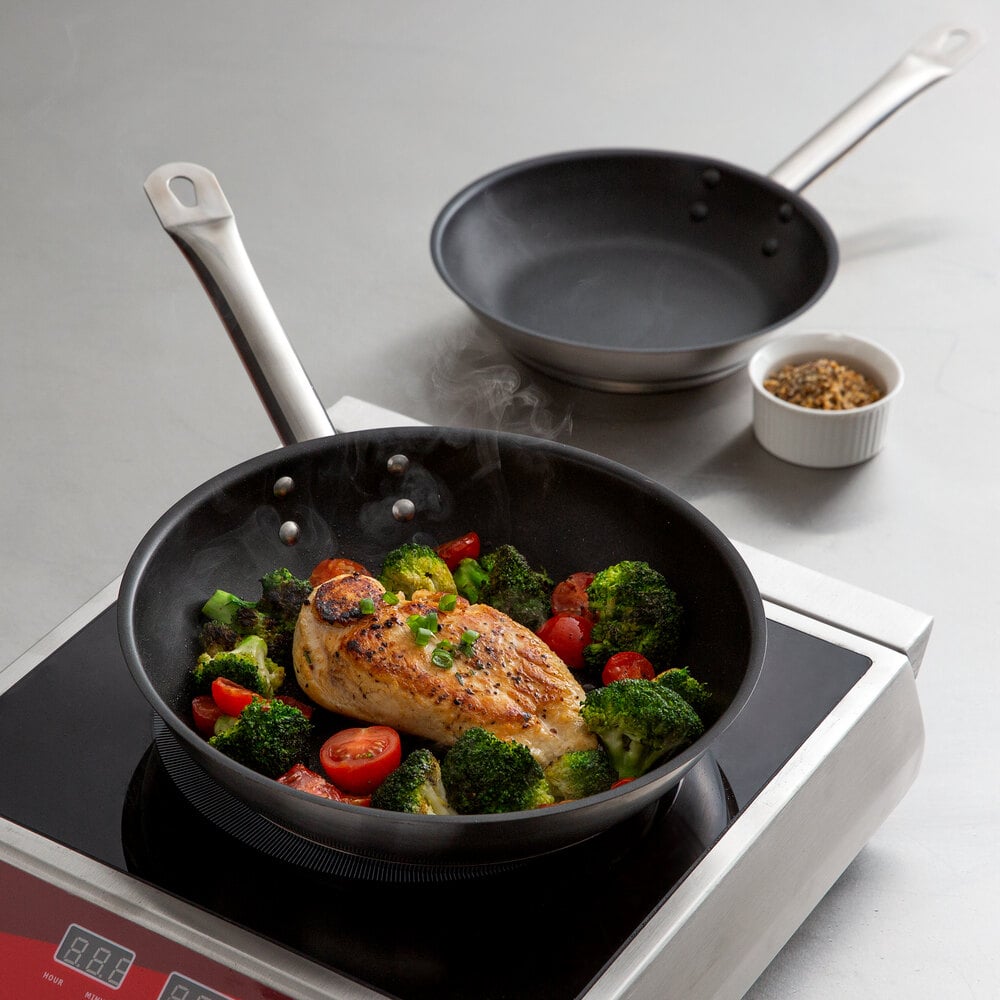 Vigor 2-Piece Stainless Steel Non-Stick Fry Pan Set with Aluminum-Clad ...