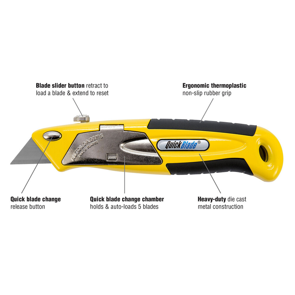 Pacific Handy Cutter QBA-375 Metal Auto-Loading Utility Knife