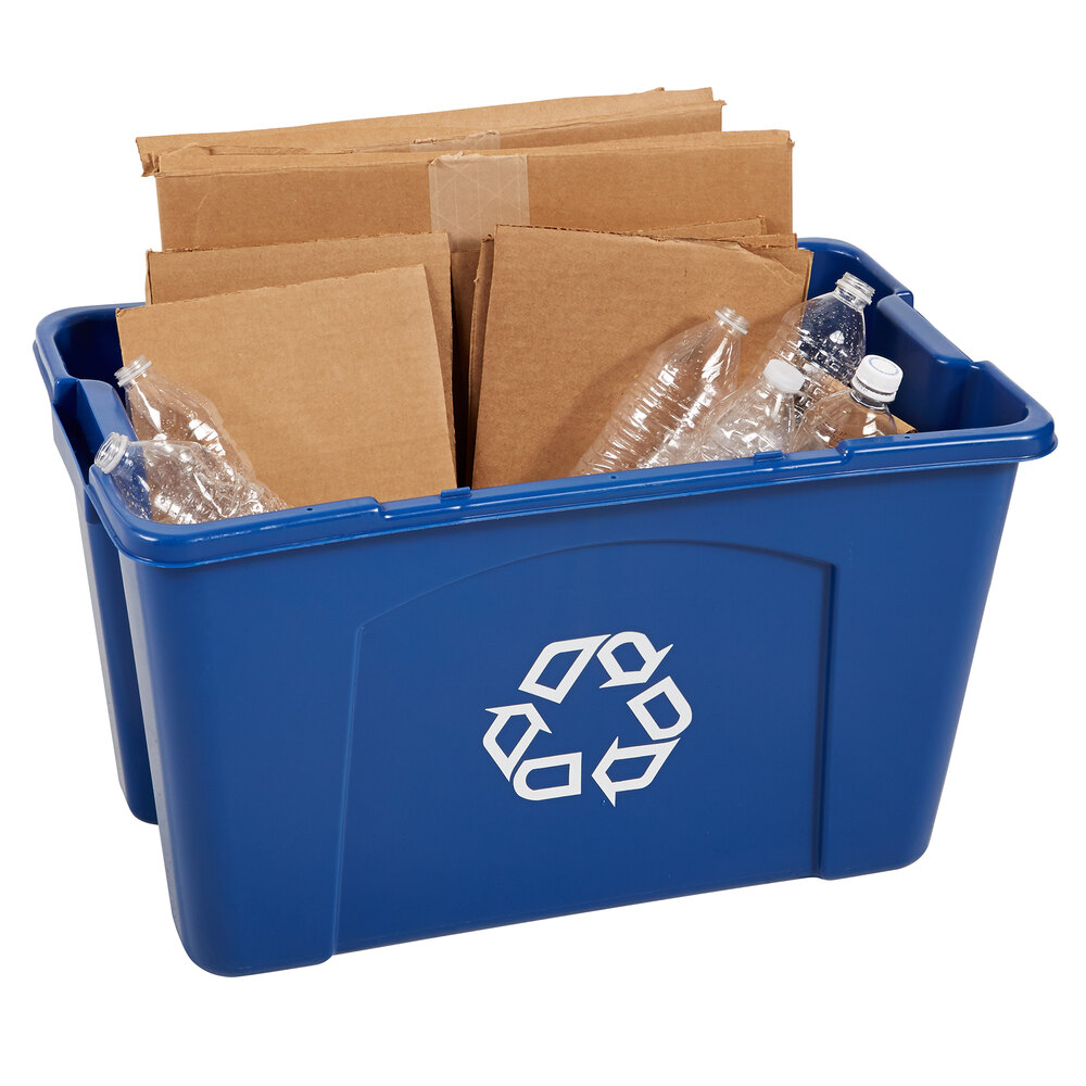 Rubbermaid FG571873BLUE 18 Gallon Blue Rectangular Curbside Recycling Bin