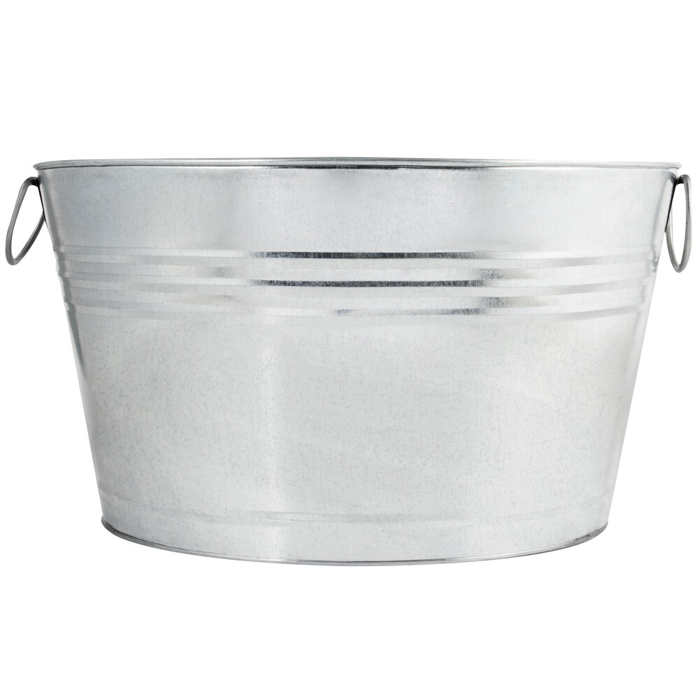 American Metalcraft GPTUB20 Oval Galvanized Metal Tub - 20" x 15" x 11"