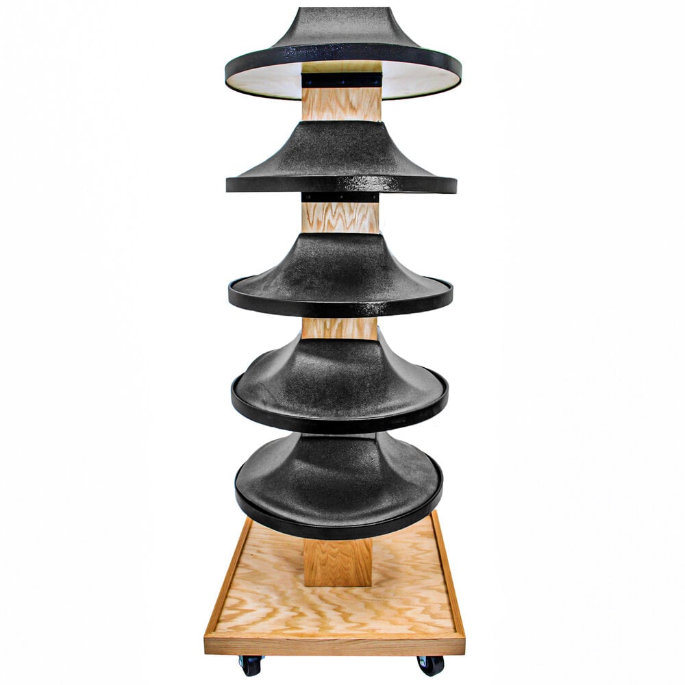 Black 5-Shelf Banana Display Stand with Wheels - 24" x 24" x 61 1/2"
