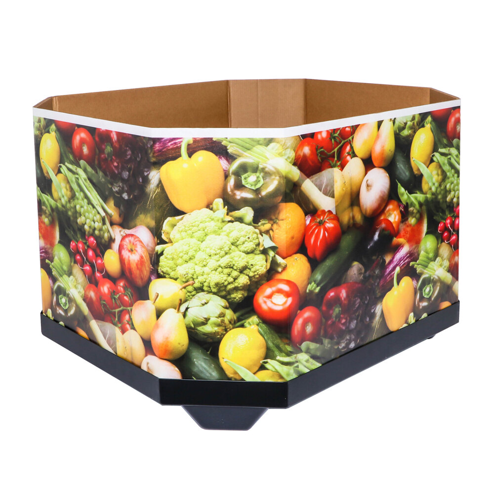 Octagonal Corrugated Cardboard Orchard Bin Wall with Produce Graphic ...