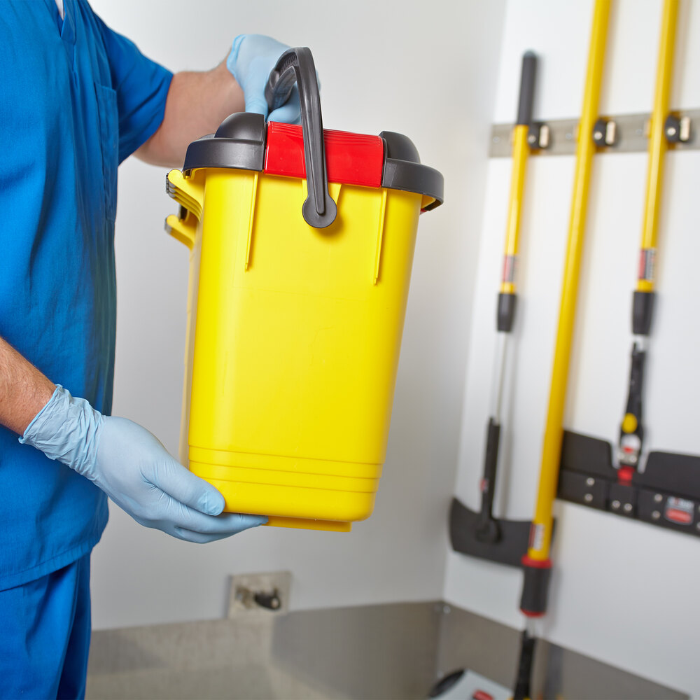 Rubbermaid FGQ95088YEL HYGEN Yellow Microfiber Charging Bucket for 18 ...