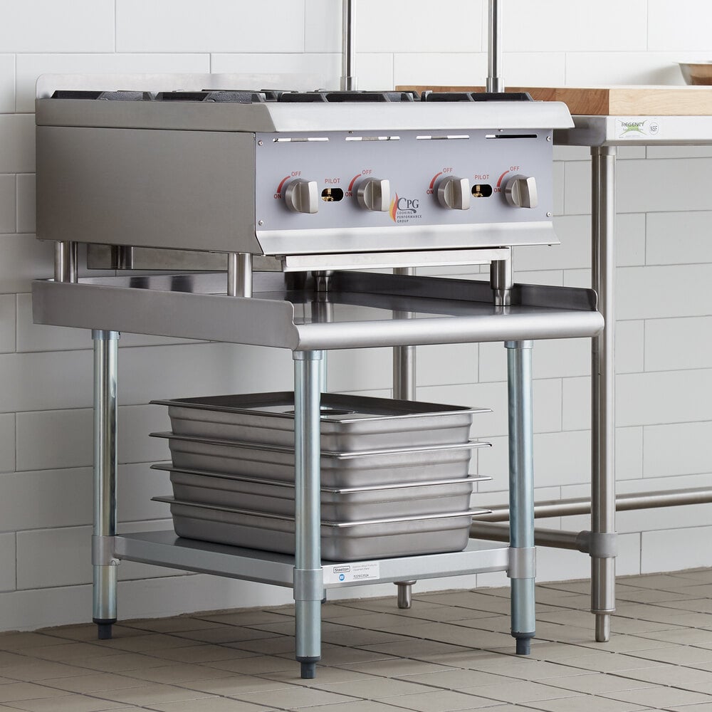 Steelton 30" x 24" 18-Gauge Stainless Steel Equipment Stand with ...