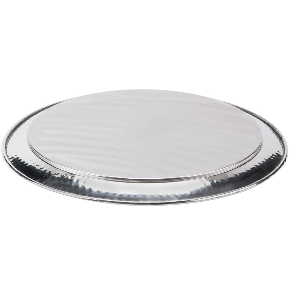 American Metalcraft HMRST2201 22" Round Hammered Stainless Steel Tray