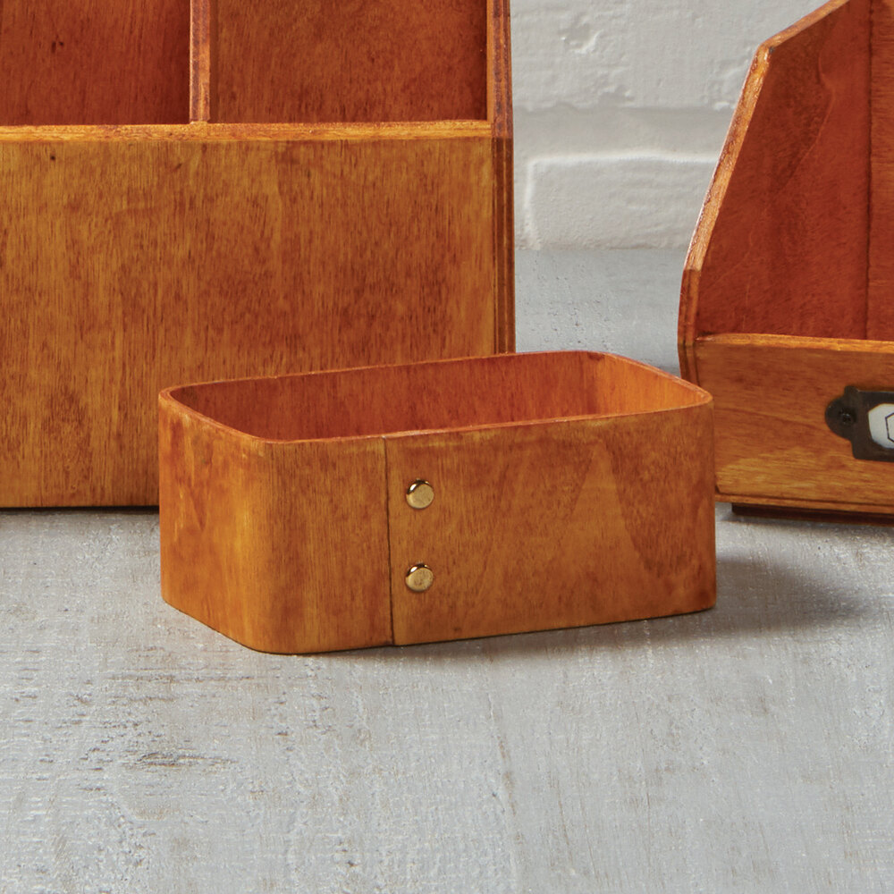 American Metalcraft PWS4 4" x 3 5/8" Natural Poplar Wood Sugar Caddy