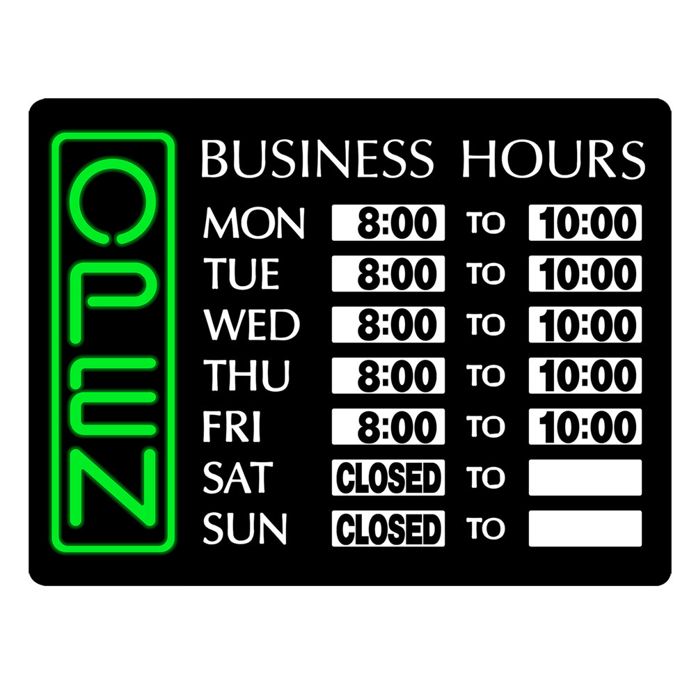 Open Business Hours Horizontal LED Sign 17 X 13 WebstaurantStore Open Business Hours Horizontal LED Sign 17 X 13 WebstaurantStore