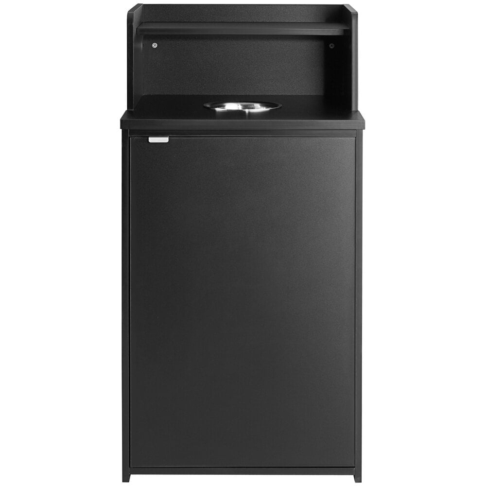 Lancaster Table & Seating Waste 32 Gallon Black Receptacle Enclosure ...