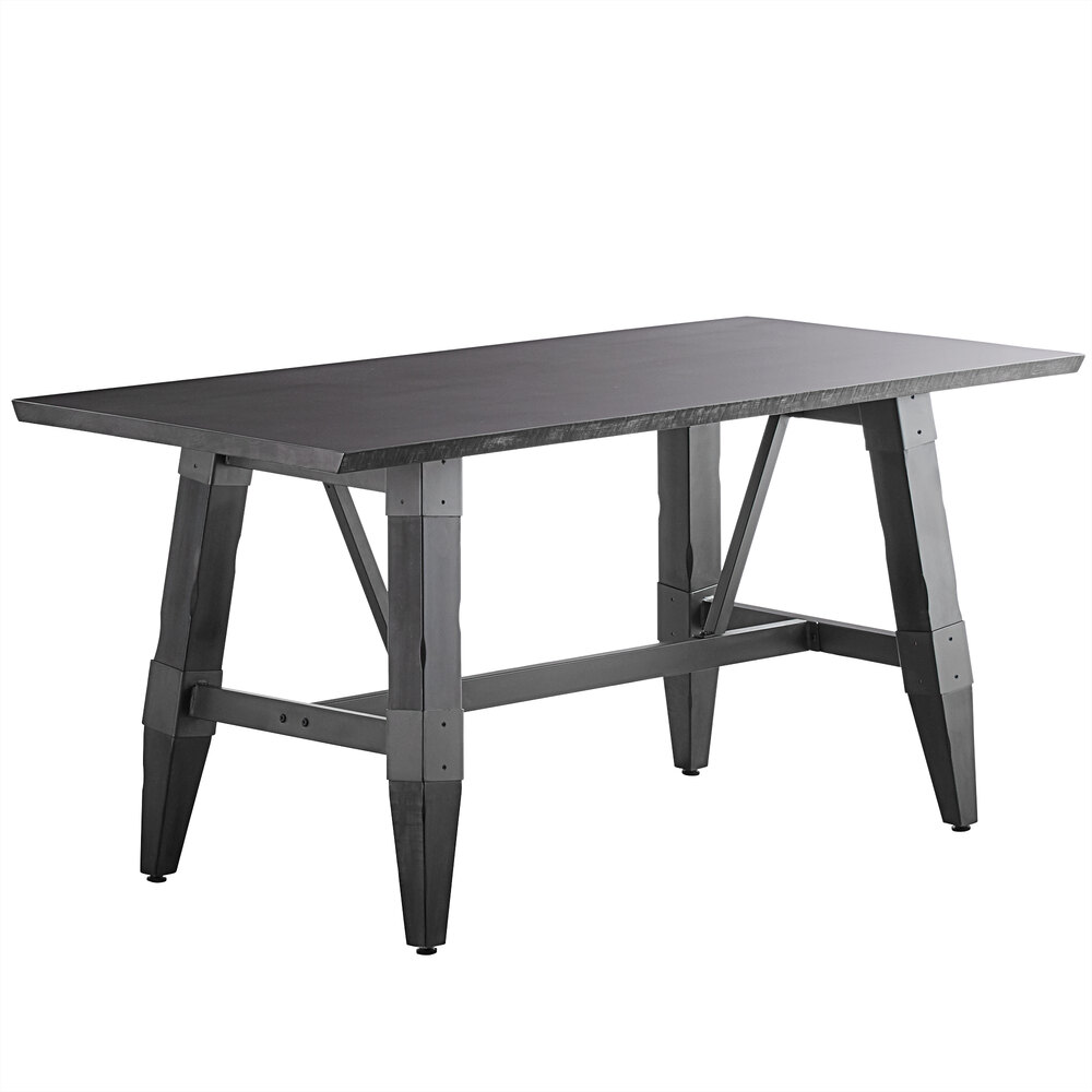 Lancaster Table & Seating 30" x 60" Solid Wood Live Edge Dining Height ...