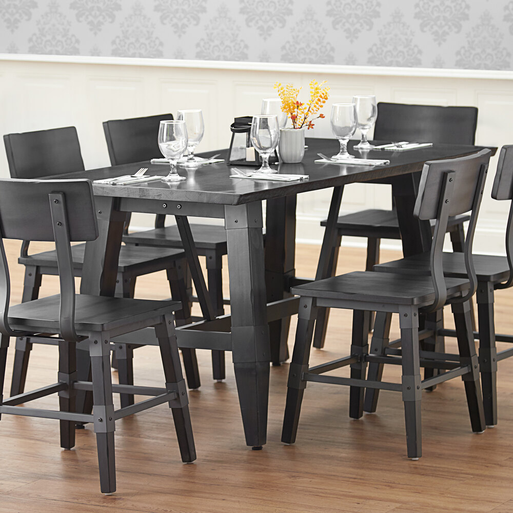 Lancaster Table & Seating 30" x 60" Solid Wood Live Edge Dining Height ...