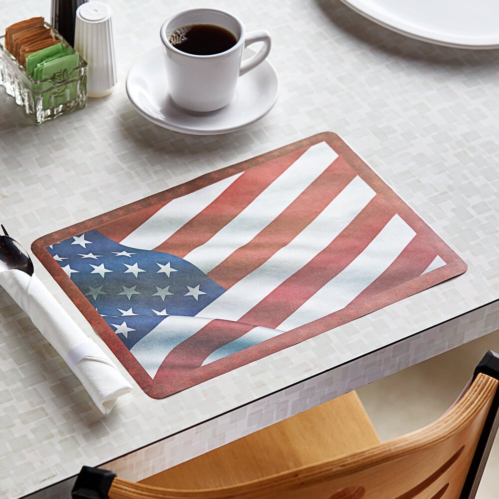 Choice 10" x 14" Patriotic Paper Placemat - 1000/Case