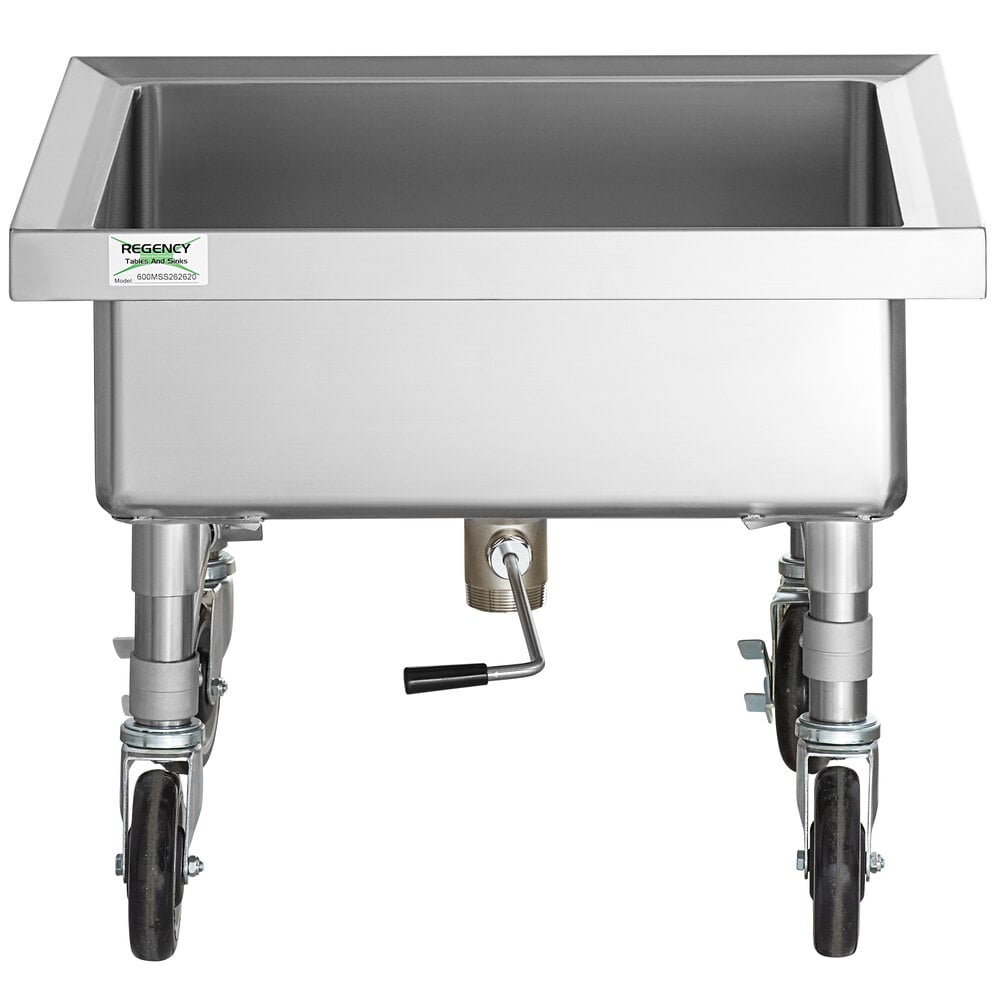 Regency 20" Mobile Silverware Soaking Sink - 22" x 22" x 8" Bowl