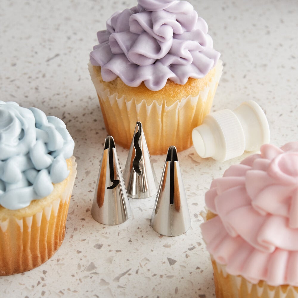 Ateco 384 4-Piece Stainless Steel Ruffle Piping Tip Decorating Set