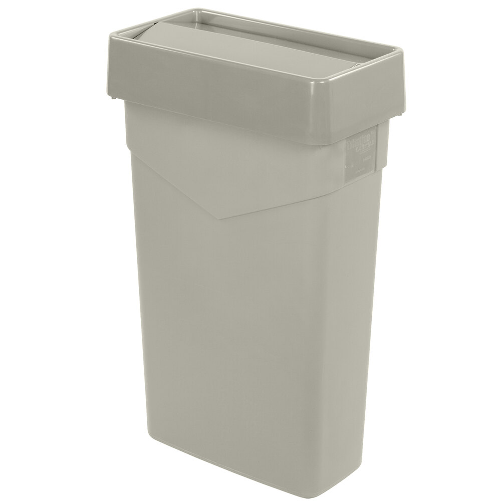 Carlisle 34202306 Trimline 23 Gallon Beige Slim Rectangular Trash Can