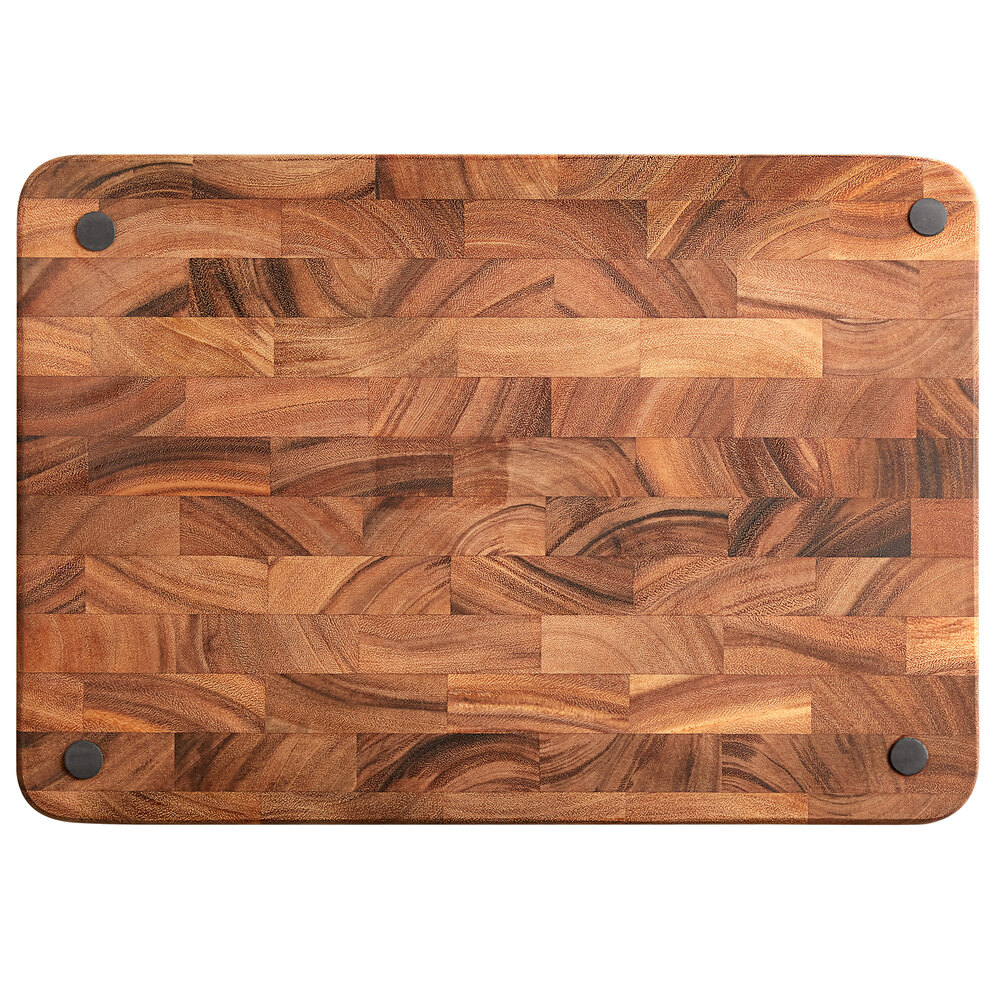 Acacia Wood Chopping Block (20" x 14" x 3") - WebstaurantStore