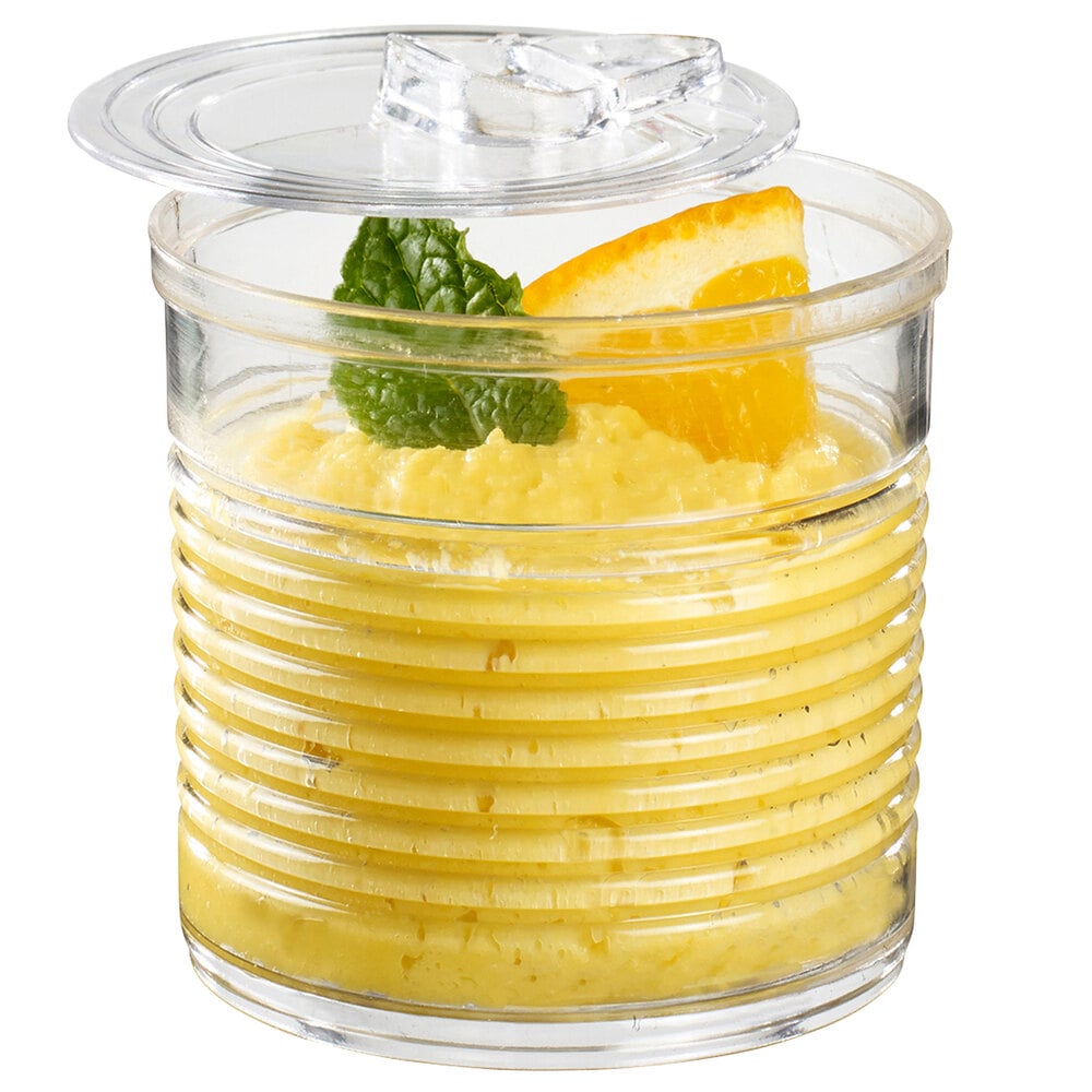 Solia PS34500 2 oz. Clear Plastic Tin Can with Lid - 200/Case