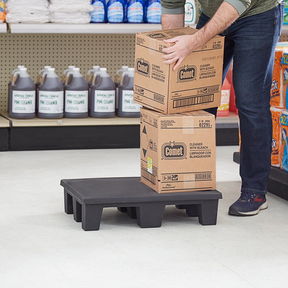 Regency 24" x 18" x 6" Black Plastic Heavy-Duty Side Stack Dunnage ...